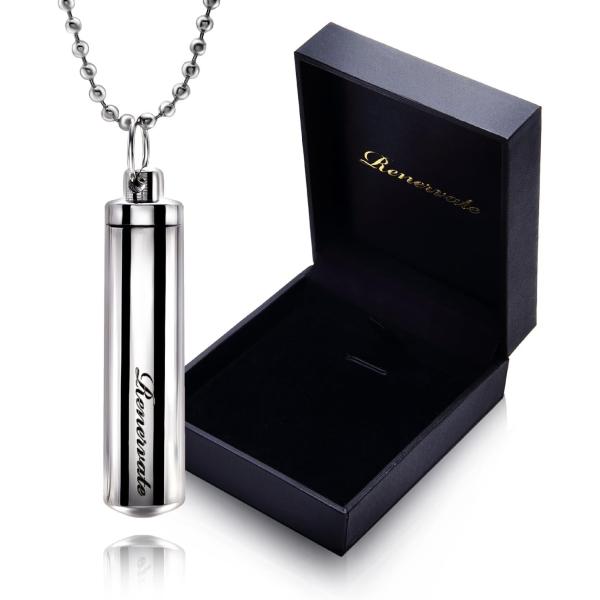 【商品について】常時携帯しておきたい薬、メモリアルネックレスとして思い出を入れるネックレス＆ホルダーです。約60cmのロングチェーンとDフック(カラビナ)を付け替えることができるのでお出かけのスタイルに合わせてお使いください♪/ ベルトや鞄...