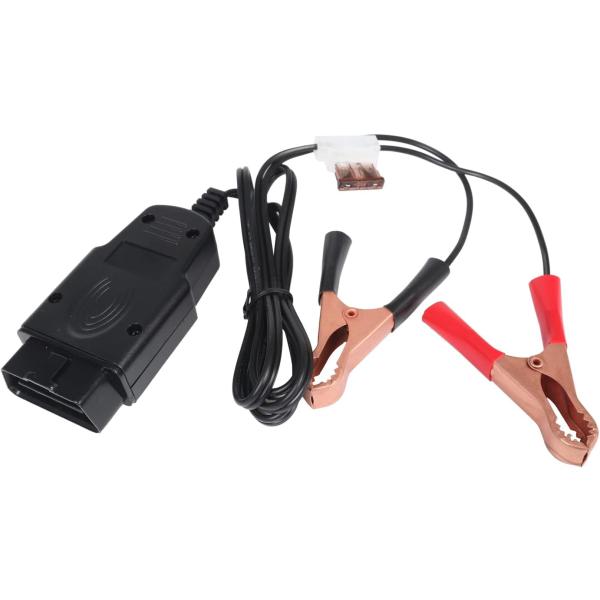 車のコンピュータの停電時に情報の損失を避けるためのツールです。車のバッテリーを交換する時に、ぜひお使いください。保存されたデータの損失や、トラブル解決のために長時間要することを防ぎます。バッテリーターミナルにワニロを挟み、自動車のOBDII...