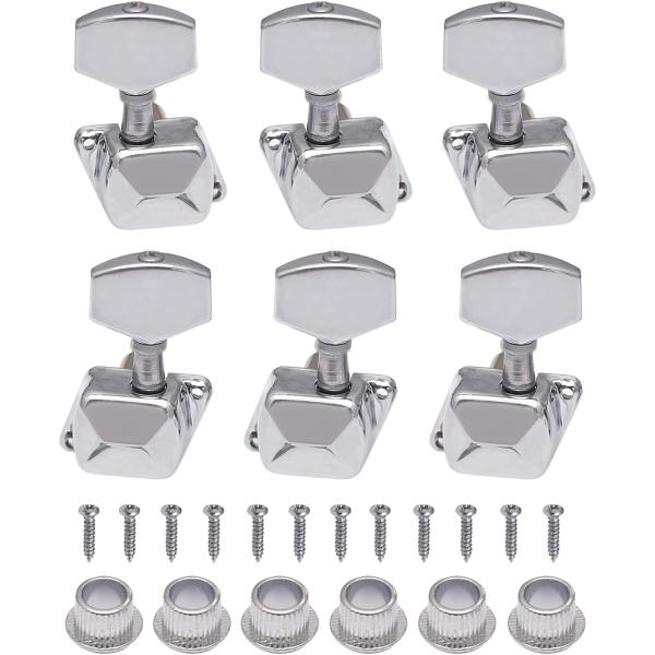 パッケージ内容：6個セット、ナット、フェルール、ネジ付属。素材：金属合金。ペグ取付穴：10mm。高性能：これらの密閉されたチューニングペグを使用すると、ギターの弦をすばやく正確に調整でき、非常に簡単です。幅広い用途：汎用性があり、ほとんどの...