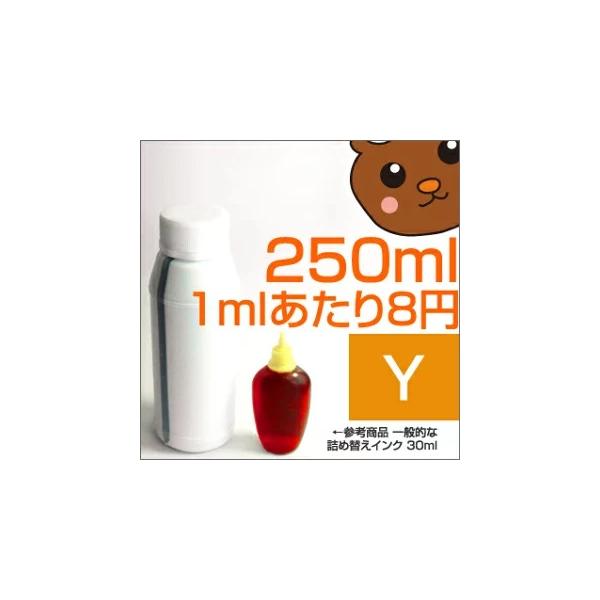 商品名詰め替えインク エプソン用 (非純正インク) 250ml 大容量タイプ 染料 イエロー対応カートリッジSAT-6CL MUG-4CL KAM-6CL-L KUI-6CL-L KAM-6CL KUI-6CL ITH-6CL IC6CL8...