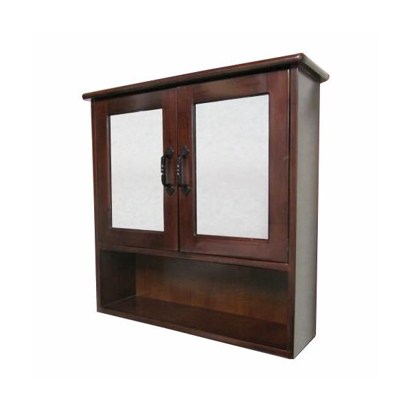 カントリーテイストのおしゃれなミラーキャビネットです。両開き式で幅広く使え、デザイン性、機能性ともに優れており、カラーもダークブラウンとナチュラルの2色を用意しております。【関連キーワード】洗面所/水まわり/鏡/収納/カントリー調/インテリ...