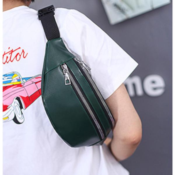 3気室のウエストポーチですPUレザー仕様で質感が良い３ポケットタイプ重量：約100gベルト厚み：約1mm 長さ：最大100cm