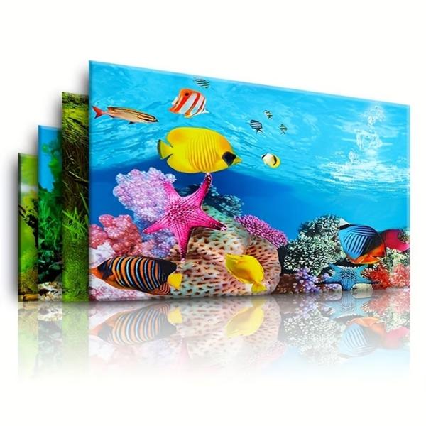 水槽の背景紙1枚、両面水族館の装飾背景、絵画の背景画像、水槽の造園壁紙