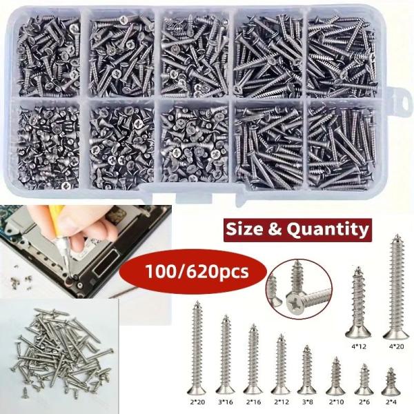 100/620本M2 M3 M4 タッピングネジ セット ナットネジセット ロックナット 木ねじ ネジセット 自動ねじセット 木ねじセット