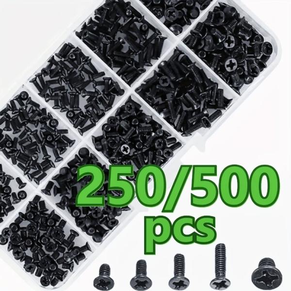 250〜500個セット M2 M2.5 M3 平頭プラスネジ ノートパソコン ラップトップ用ネジアセンブリ 小型コンピュータ用ネジ ランダム