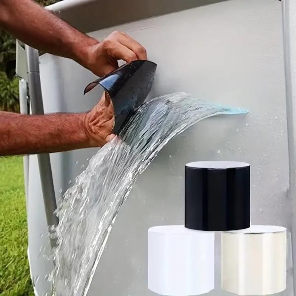 400% 強力防水テープ 最大限の防水性 超ゴム製 屋内 屋外使用可能 家庭 RV 屋根 パイプ プール用 ブラック ホワイト シーリング 漏れ修理用防水テープ 自己粘着 PVC素材 XS60