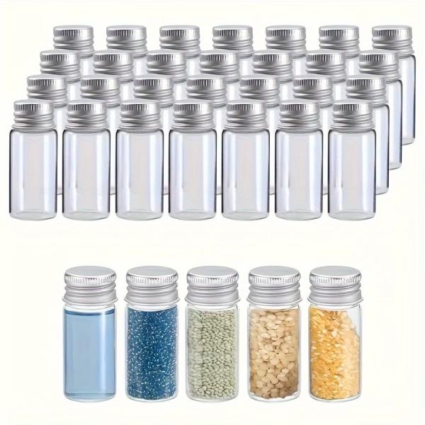 30個20ml ミニ プラスチック 透明 詰め替えボトル アルミネジ式 コスメ容器キット - 詰め替え可能なサンプル、種子、インク、顔料、エッセンシャルオイル用容器