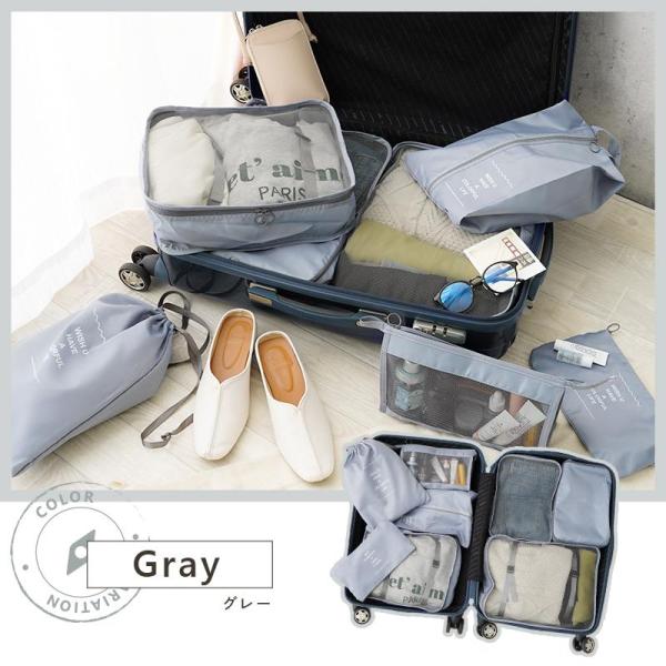 商品名：トラベルポーチ セット素材：ポリエステルカラー：5色内容(1)メッシュポーチ（大）(2)メッシュポーチ（中）(3)メッシュポーチ（小）(4)雑貨ポーチ(5)シューズバッグ(6)立体ポーチ(7)小物ポーチ(8)巾着袋水に強いポリエステ...