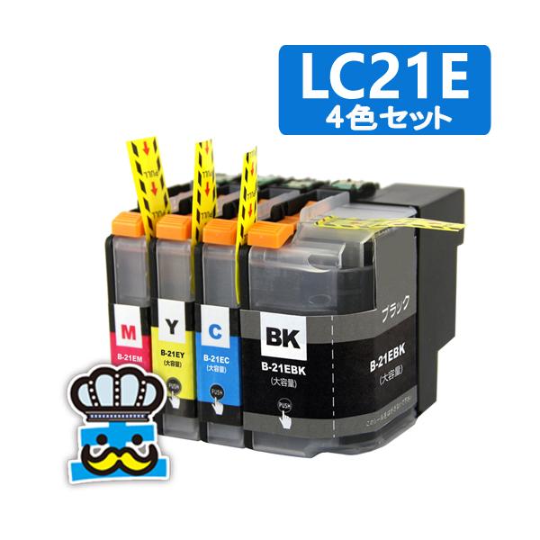 商品名: LC21E 4色セット 互換インク対応メーカー:ブラザー(brother)内容 ・LC21EBK ブラック・LC21EC シアン・LC21EM マゼンタ・LC21EY イエロー入数:4個ICチップ:有り　　　　　"対応プリンタ"D...