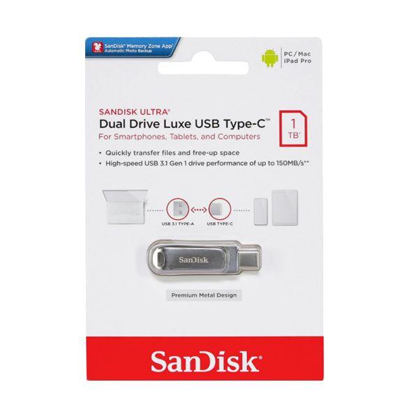 USBメモリー 1TB規格：USB3.0 (Type-A/Type-C)最大転送速度：400MB/sブランド：SanDisk型番：SDDDC4-1T00-G46■特徴・Type-A/Type-C 兼用のUSBメモリー。・両端が接続部となって...