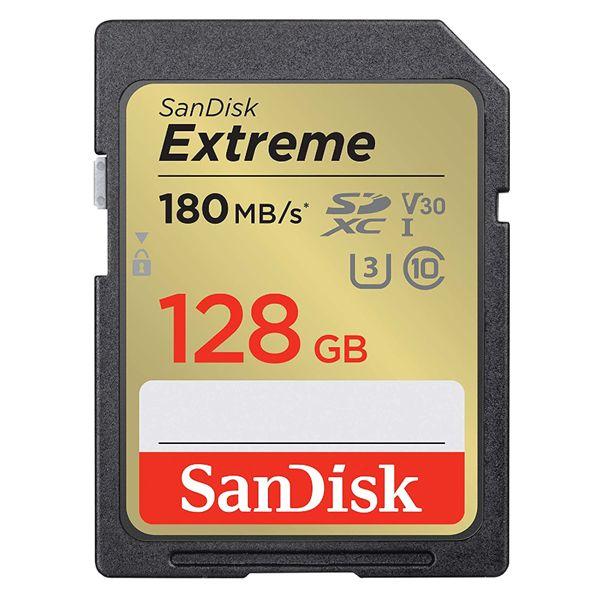 SDXCカード 128GBブランド：SanDiskシリーズ：Extreme型番：SDSDXVA-128G-GNCIN■特徴Speed Class10 / UHS-I Class3 / 最大180MB/秒の転送速度パソコン、ビデオカメラ、デジ...