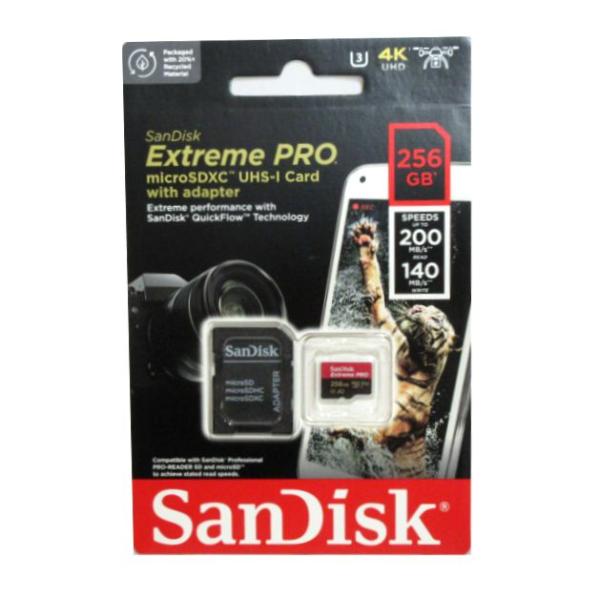 SanDisk microSDXCカード 256GB■シリーズ：Extreme PRO■転送速度(理論最大値)読み込み速度:200MB/s書き込み速度:140MB/s■対応規格UHS-I Class3 (U3)Application Per...