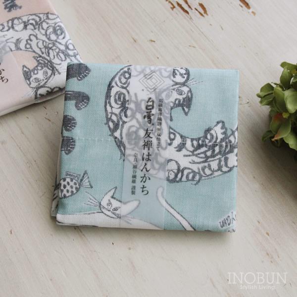 ●【あすつく】をご希望のお客様へ●お届け指定日で【あすつく】をお選び下さい。ただし、12時までの受付となります。白雪ふきんコラボレートシリーズに、イラストレーター・yamyam（やむやむ）さんとのコラボはんかち、「meow meow meo...