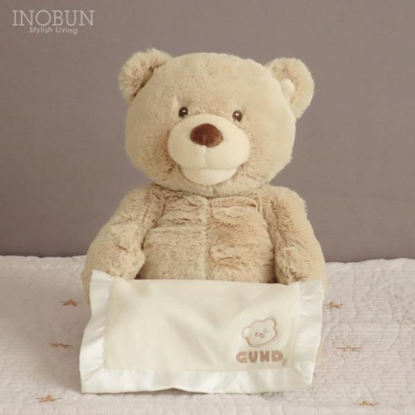 イノブンの店舗でも大人気のピーカーブーシリーズ。ボタンを押せば、かわいいぬいぐるみがお話して遊んでくれます。ピーカブーベアは電源をONにすると、毛布で顔を隠しながらとびきり可愛い「いないいないばあ」を♪お口も一緒に動くので、まるで目の前のぬ...