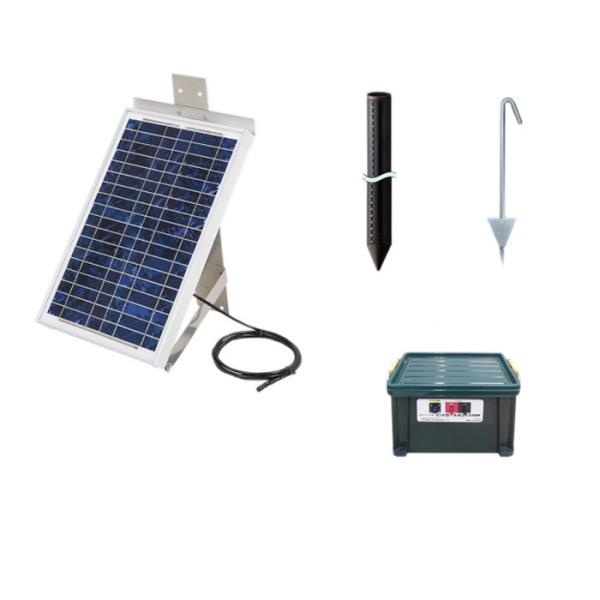 20Wソーラーセット■バッテリータイプに増設するだけでソーラー式にできるソーラーパネルのセットです。