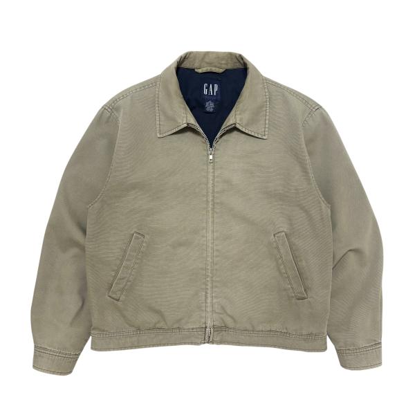 商品/90s オールド ギャップ OLD GAP コットン ブルゾン スウィングトップ商品説明/90年代頃のオールドGAP、コットンのスイングトップです。シミ抜きとクリーニングで整えていますが、わずかにシミが残る部分もあります。両袖先に糸の...