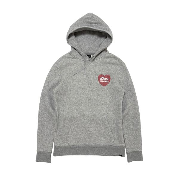 商品/ デウスエクスマキナ DEUS EX MACHINA SENTIMENTS HOODIE パーカー商品説明/ DEUSらしい細身シルエットで、ストリートスタイルに馴染むプルオーバーパーカー。柔らかな裏起毛コットンで、ラフに着られる心地...