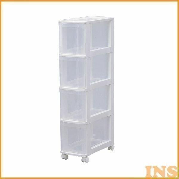 （検索用：アイリスオーヤマ キッチンチェスト クリアチェスト プラスチックチェスト 4段 キャスター付き キッチン収納 台所収納 すき間収納 隙間収納 収納用品）