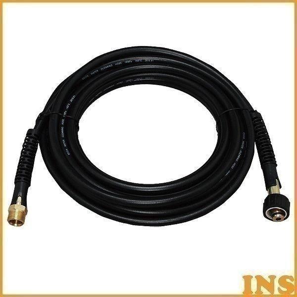 アイリスオーヤマ製高圧洗浄機専用パーツの延長ホースです。10m延長で洗車時や家の周りなど動ける範囲が広がります。※本品はアイリスオーヤマ製高圧洗浄機Fl-701ではご使用になれません。・商品サイズ（約）：直径1.1×長さ1000cm・主要材...