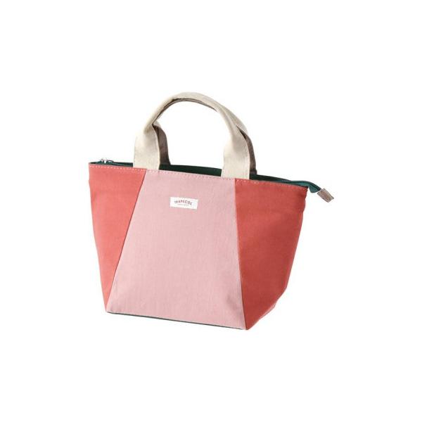 ベーシックな台形型が使いやすいランチバッグです。カラフルな色使いが特徴的。内側はアルミ蒸着フィルムを使用。水や汚れに強く、簡易保冷にも対応します。表生地には撥水加工を施しています。<br>●こちらの商品は、北海道・沖縄・離島への...