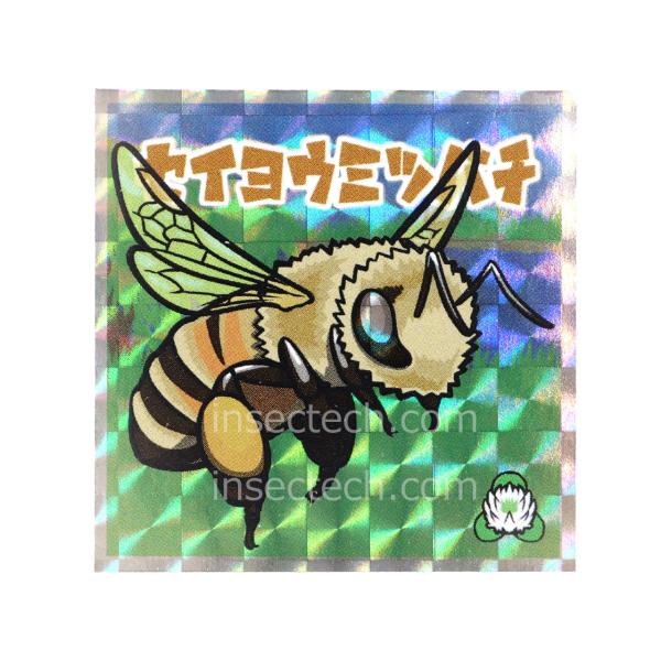 【クリックポスト発送対象商品】【駄画紙屋むしーる】セイヨウミツバチApis mellifera背景やイラスト一部がキラキラするフォログラム印刷※裏面に「解説とイラスト」有りお手元に届いてからのお楽しみ♪大きさ 縦×横：約48×48mm広く販...