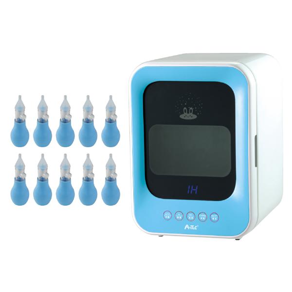 メーカー直送のため代引きでの決済は不可となります。銀行振り込み・コンビニ・クレジット・後払い決済でご購入下さい。鼻吸い器 10個セット 除菌庫付衛生的で便利！鼻吸い器10個と除菌庫がセットになりました！使用した鼻吸い器の除菌と乾燥が簡単にで...