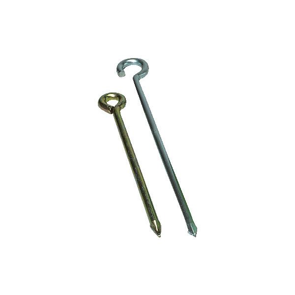 メーカー直送のため代引きでの決済は不可となります。銀行振り込み・コンビニ・クレジット・後払い決済でご購入下さい。打ち込み棒打ち込みベース１個に打ち込み棒２本使用。※それぞれ同梱されています。外寸：φ9×240mm材質：スチール