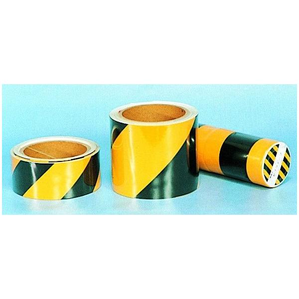 反射トラテープ工事現場・工場・倉庫・店舗のバックルームなど、注意・キケン箇所の警戒表示に。