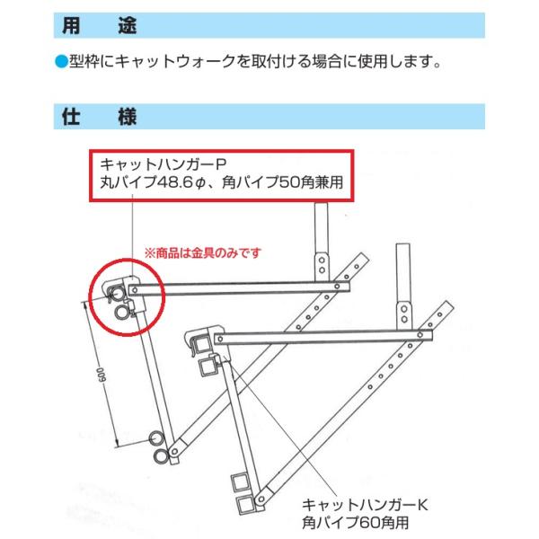キャットウォーク取付用金具 キャットハンガー　Ｐ単位質量：0.92kg入数：15梱包質量：14kg