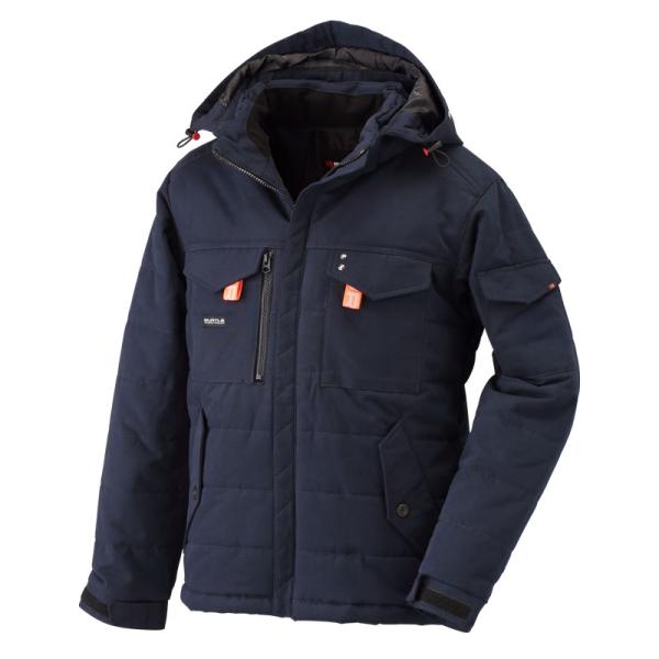 フルハーネスに完全対応！滑らかな微起毛ヌバックの防寒ウェアPAコーティングによる防風性能！サイズ（実寸サイズ（cm））：胸囲132／肩幅53／袖丈68／着丈75［材質］表地／綿、ポリエステル　裏地／ポリエステル　中綿／ポリエステル［特長］外...