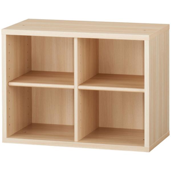 サイズ:幅600×奥行き325×高さ300〜840mm仕様：本体／パーティクルボード・プリント化粧板フリー棚板2枚付台輪が付属します。3段積みの場合は必ず台輪をご使用ください。オプション木扉対応壁面固定金具付配送状態:完成品送料:北海道・東...