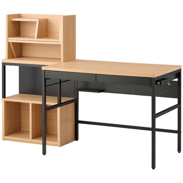 サイズ/デスク:幅1000×奥行600×高さ730mm　　　 マルチラック:幅600×奥行き300×高さ1130mm仕様/ホワイトオーク突板・スチール　　 引出しフルオープン　　 コンセントボックス（3口+ライト専用1口）　　 カバンフック...