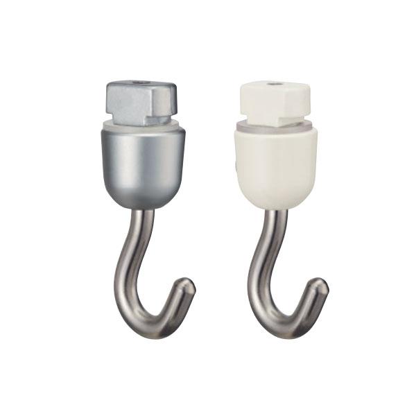 【ピクチャーレール用フック　タチカワブラインド製】　住宅・オフィス・店舗などにおすすめの中量用・天井付け・正面付け兼用レール用部品。◆タイプ：天井付け用・固定式・後入れ◆安全荷重：25キロ◆ポイント：レールを取り付けたままの状態で後入れでき...