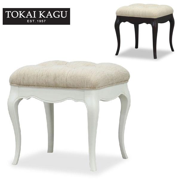 東海家具、ミラーナシリーズのスツール！【サイズ】■本体：W430×D360×H430mm■座面：W425×D355mm【材質】■主材：マホガニー■張地組成：ポリエスエル82％・オレフィン18％■中身：ウレタンフォーム【カラー】■W（アイボリ...