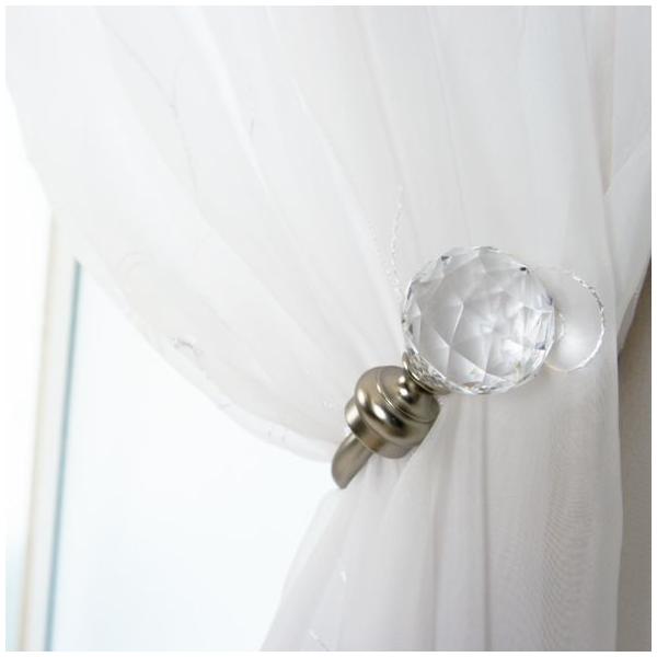 クラシックなアイアンカーテンホルダーでおしゃれな窓辺。カーテンを素敵にコーディネート♪/北欧 カフェ■デザイン：クリスタル■カラー：シルバー、ゴールド、ブラック■材質：本体-スチール装飾キャップ-亜鉛ダイキャスト、アクリルガラス ■サイズ：...