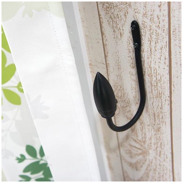 カーテンレールとお揃いのおしゃれなアイアンカーテンホルダー/房掛け 雑貨 カーテン留め アームホルダー ■商品名：アイアンカーテンホルダー■材質：Jフック（スチール）/キャップ（亜鉛ダイキャスト）■耐荷重：2kg■適用：台湾製■付属品：ホル...