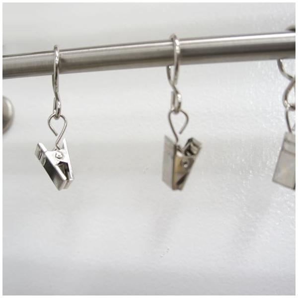 華奢なクリップがおしゃれなカーテンクリップ■カラー：クローム■クリップサイズ：9m×19mm■リング：内径15mm■素材：スチール■摘要：台湾製【取扱い項目】クリップ/リングランナー/カーテンクリップ/カフェカーテン/ 爆買