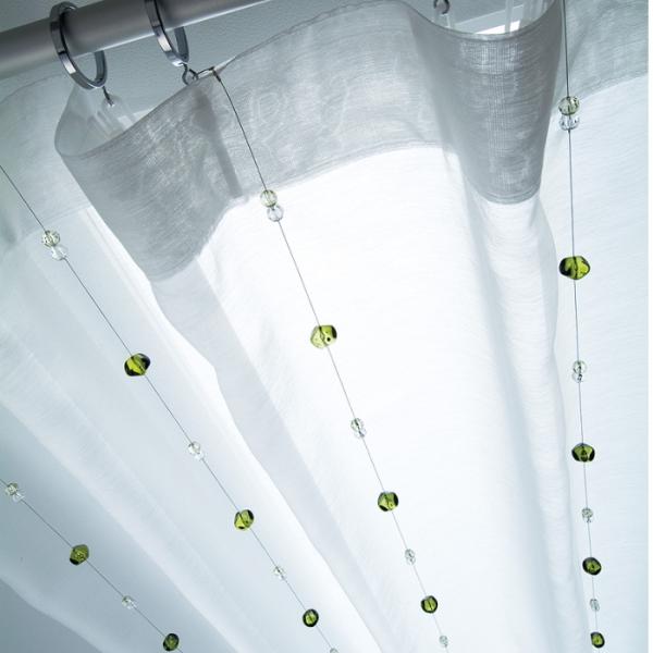 ■TOSO カーテン アクセサリー■商品名：ラインドロップ　A100■梱包：1本入り■素材：アクリル・ステンレス■サイズ：全長1000ｍｍ（図を参考にして下さい）※ 下部のループに上部のフックを掛け、つなげてご使用いただけます。