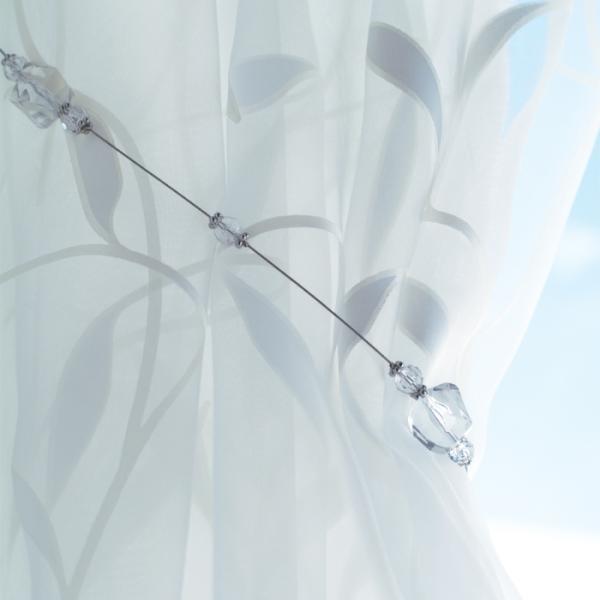 ■TOSO カーテン タッセル■商品名：ワイヤータッセル D65■梱包：1本入り■　素材：ステンレス・アクリル■サイズ：全長650ｍｍ（図を参考にして下さい）※タッセル1本につき、セーフティーリング2コ付属しています。