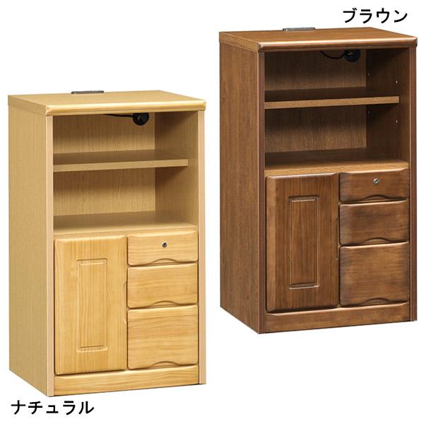 電話台やリビングの小物収納として活躍するリビングキャビネットです。引き出し1杯は鍵付きで、大切なものの保管も出来る仕様です。【サイズ】本体：幅50 x 奥行き40 x 高さ84cm オープン部内寸：幅45.7×棚板奥行29×高さ34.7cm...