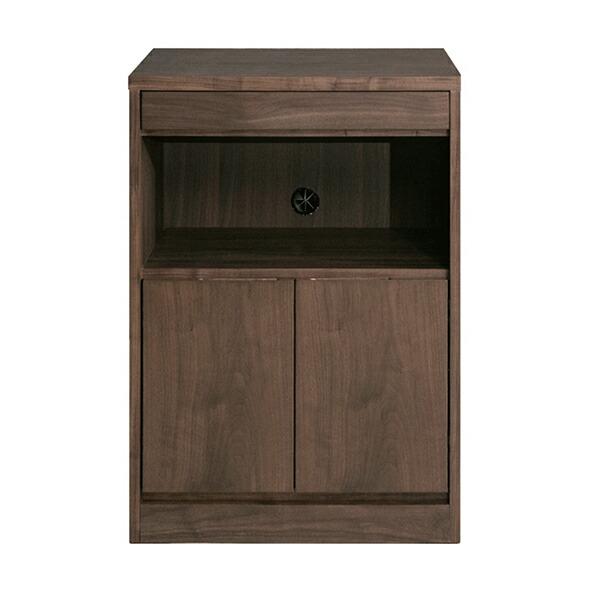 電話台やリビングの小物収納として活躍するキャビネットです。北欧テイストでお部屋に馴染むデザインです。【サイズ】本体：幅60×奥行き38×高さ85cmオープン部内寸：幅56×奥行35×高さ24cm【材質】表面材：ウォールナット突板【カラー】【...