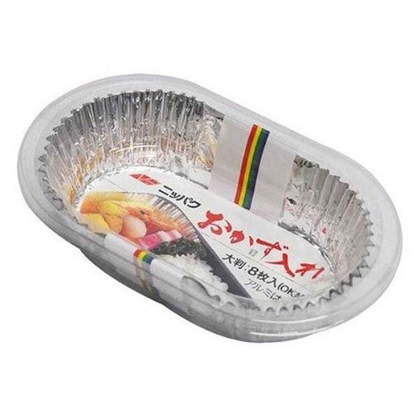 サイズ/約幅14.5×奥行8.5×高さ3.2cm内容量/8枚入り材質/アルミニウムはく生産国/ベトナム製●大判サイズなので、大きめのおかずを入れるのに適しています。●厚口タイプでしっかりしています。おかず容器 小分けカップ 8枚入 おべんと...