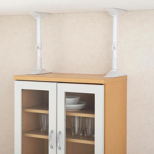 サイズ/取り付け高さ範囲：約50〜75cmキャップサイズ：約幅7.2×奥行21.2cmパイプ径：約2.9／2.5cm重量/約1.11kg内容量/2本入り材質/パイプ類：鉄パイプ（エポキシ樹脂紛体塗装）樹脂部品：ABS樹脂・EVA樹脂ねじ類：...