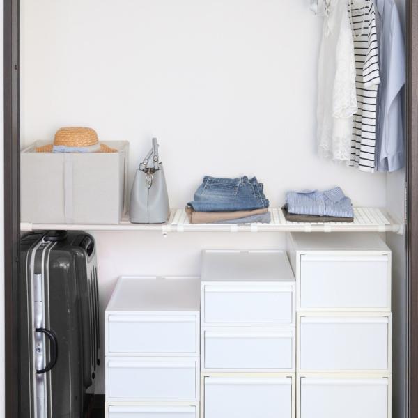 サイズ/約幅93.5〜152×奥行35.5×高さ5cm内容量/1本材質/パイプ：スチール（PP被覆）メッシュ棚：ポリプロピレンその他：ABS樹脂、EVA樹脂、ポリエチレン生産国/中国製耐荷重/約20〜50kg●デッドスペースを有効活用できる...