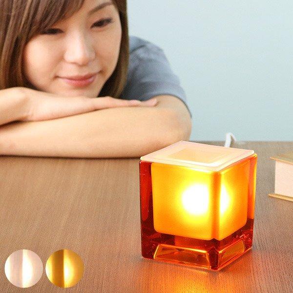 サイズ/約幅8.5×奥行8.5×高さ9.5cm内容量/1個付属品：灯具、トレイ1個、E12　15Wナツメ球1個、説明書、照明器具保証書材質/ガラス種類/クリアー、アンバー生産国/中国製●高級感のあるプレスガラスの輝き CUBICO●幻想的で...