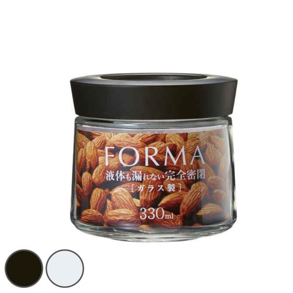 サイズ/約高さ8.5cm直径：約9cm重量/約240g容量/約330ml内容量/同色5個セット材質/本体：ソーダガラスフタ：ポリプロピレンパッキン：シリコーンゴム種類/ブラック、ホワイト生産国/中国製●乾物から液体まで保存できる完全密閉のガ...