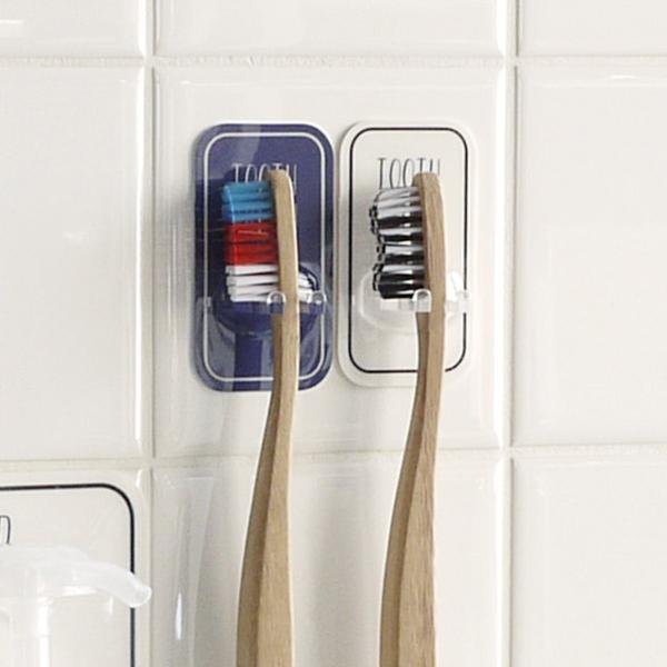 サイズ/約幅3.8×奥行2.2×高さ6.7cm内容量/1個材質/ポリカーボネイト、PET、ポリプロピレン、SEBS種類/ネイビー、ホワイト生産国/台湾製耐荷重/約200g●歯ブラシを浮かせて収納できるシートフックタイプの歯ブラシホルダーです...