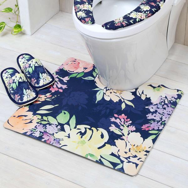 サイズ/約横60×縦55cm厚さ：約0.6cm内容量/1枚材質/塩化ビニル樹脂生産国/中国製洗濯/不可滑り止め/加工あり●汚れてもサッとひと拭きでお掃除ができるPVC素材のトイレマットです。●洗濯の必要がないので、時間と水道・電気代の節約に...