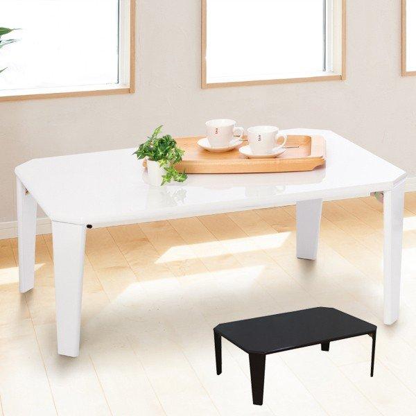 サイズ/約幅90×奥行60×高さ32cm折りたたみ時の厚さ：約7.5cm重量/約9.7kg内容量/1台材質/MDF（PU塗装）種類/ブラック、ホワイト生産国/中国製天板耐荷重/20kg●鏡面加工の折りたたみテーブルです。●使用しない時は折り...