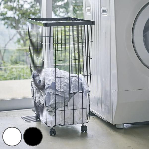 サイズ/約幅28×奥行46.5×高さ61cm重量/約1.8kg内容量/1個付属品：スパナ材質/本体：スチール（ユニクロメッキ＋粉体塗装）キャスター：ナイロン種類/ホワイト、ブラック生産国/中国製耐荷重/約8kg●55Lの大容量でありながらス...